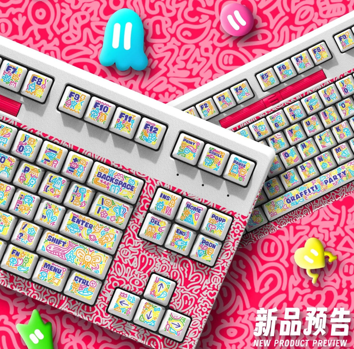 Graffiti Party KeyCap Set for Mechanical Keyboards | Planter&Co